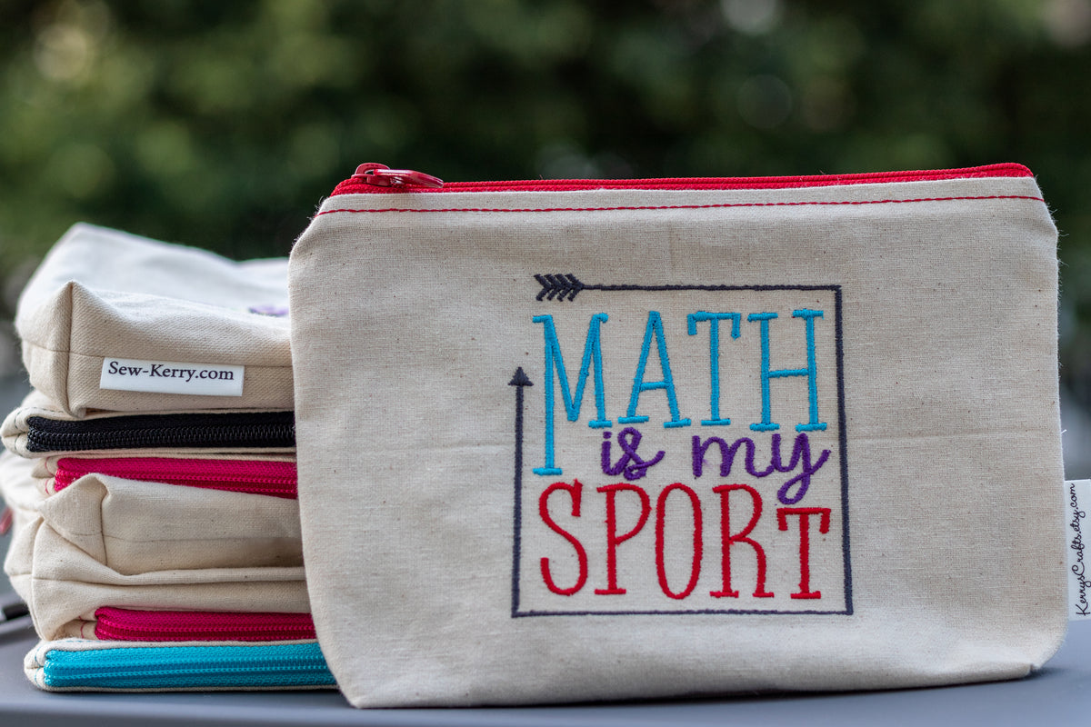 Math is my Sport Zipper Pouch – Sew Kerry